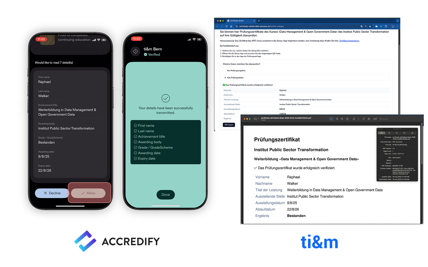 Pilot: Digital Education Certificate as a Verifiable Credential - Accredify
